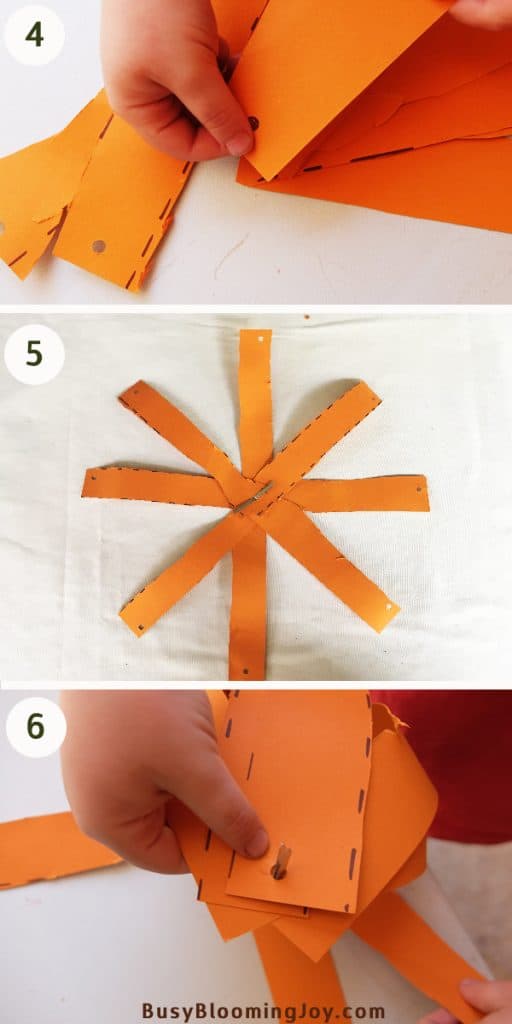 Super simple cutting activity for toddlers: 3D apple or pumpkin craft