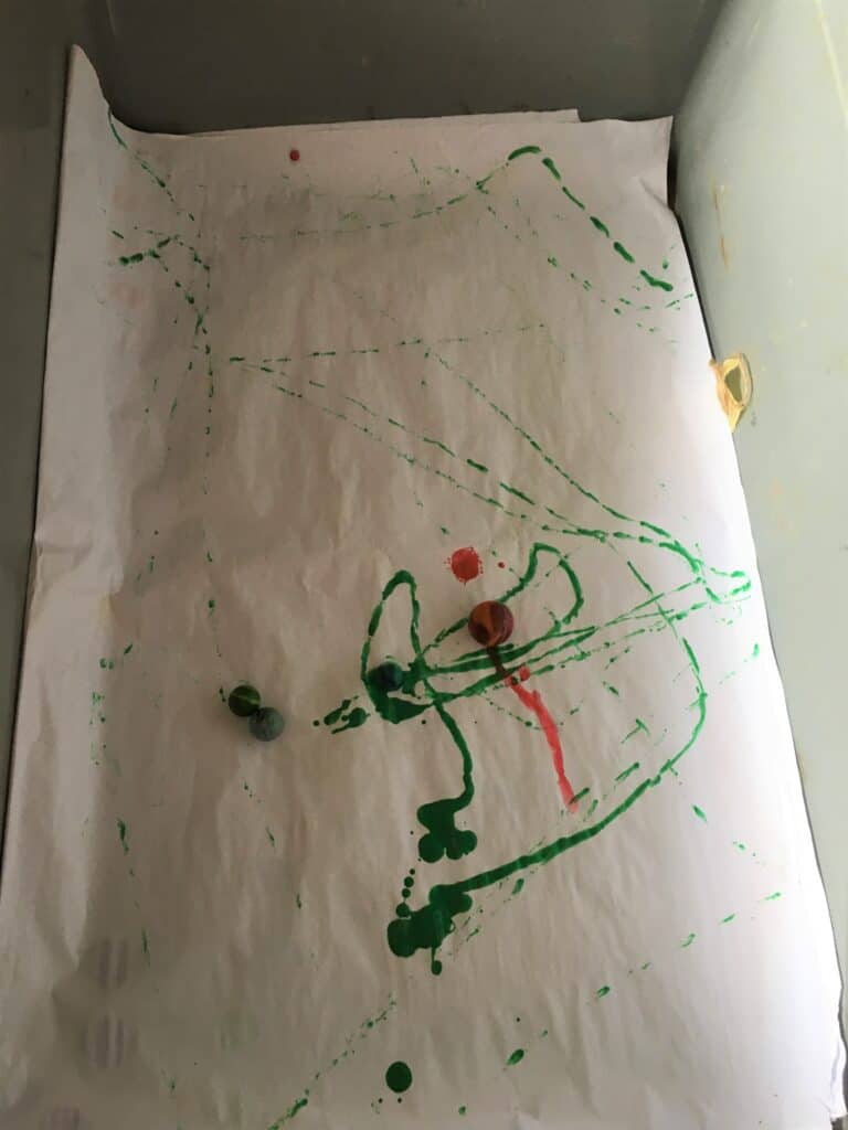 Marble rolling: easy art activity for toddlers & preschoolers (that you ...