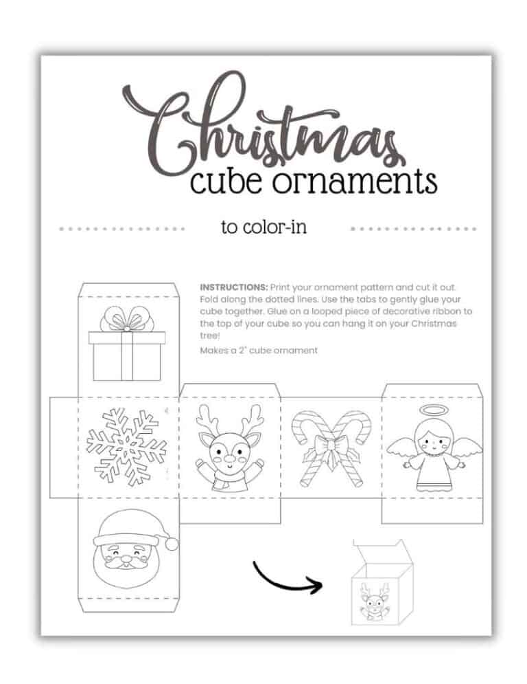 Simple FREE Printable 3D Paper Christmas Ornaments
