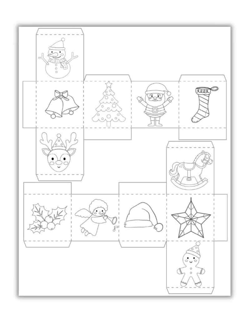 Simple FREE Printable 3D Paper Christmas Ornaments