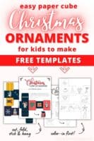 Simple FREE Printable 3D Paper Christmas Ornaments
