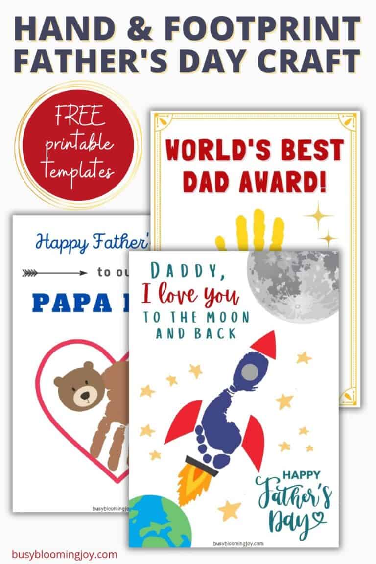 Cute Free Father's Day Handprint Craft Templates - INSTANT DOWNLOAD