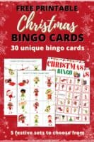 30 FREE Printable Christmas Bingo Cards {5 Festive Sets}
