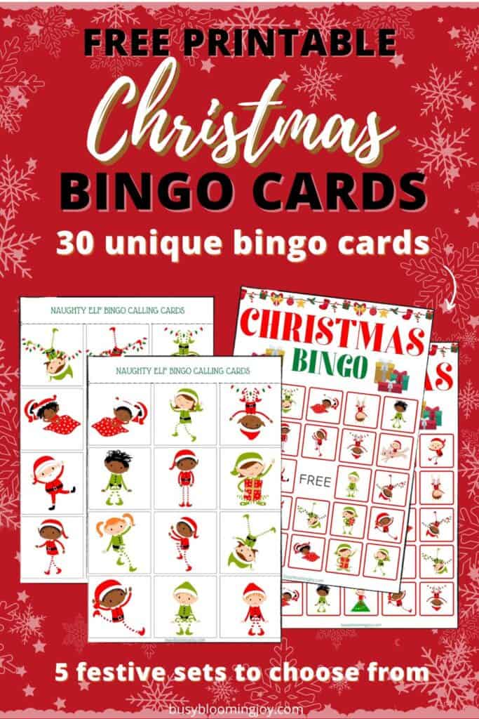 30 FREE Printable Christmas Bingo Cards {5 Festive Sets}