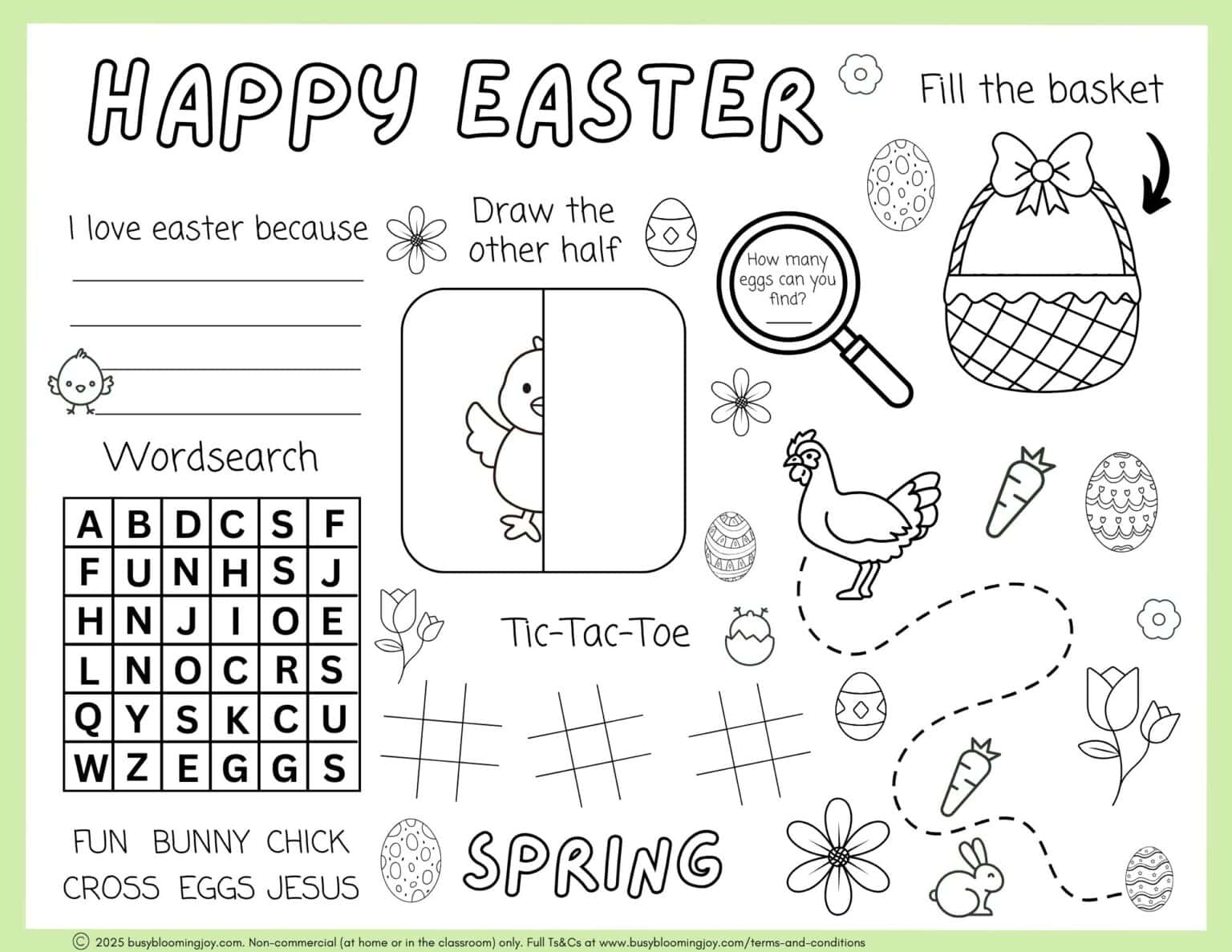 2 Fun FREE Printable Easter Activity Placemats for Kids