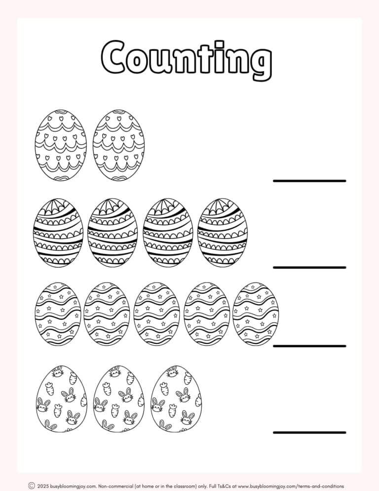 7 Fun FREE Easter Counting Activities & Math Worksheets For Preschoolers