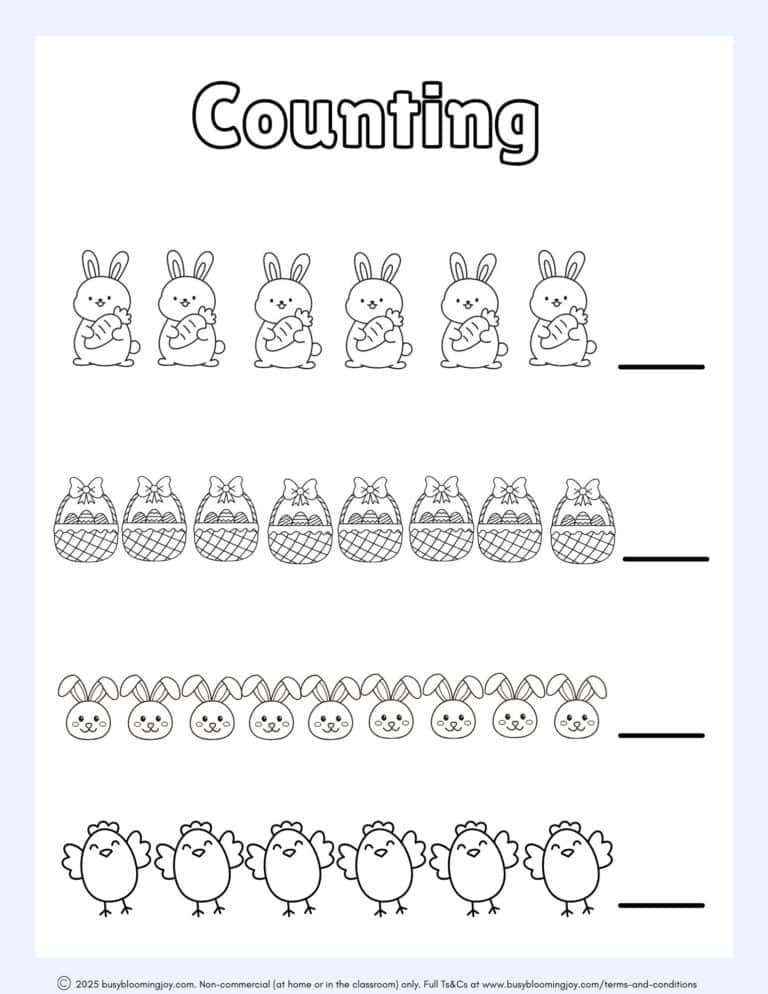 7 Fun FREE Easter Counting Activities & Math Worksheets For Preschoolers