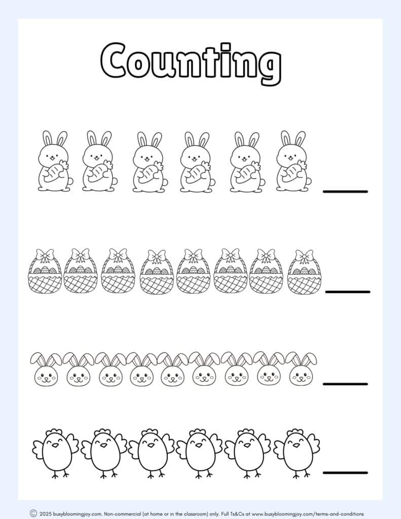 7 Fun FREE Easter Counting Activities & Math Worksheets For Preschoolers