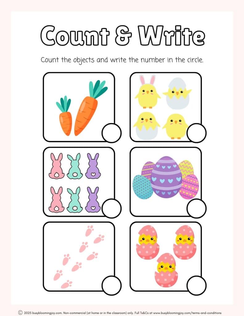 7 Fun FREE Easter Counting Activities & Math Worksheets For Preschoolers
