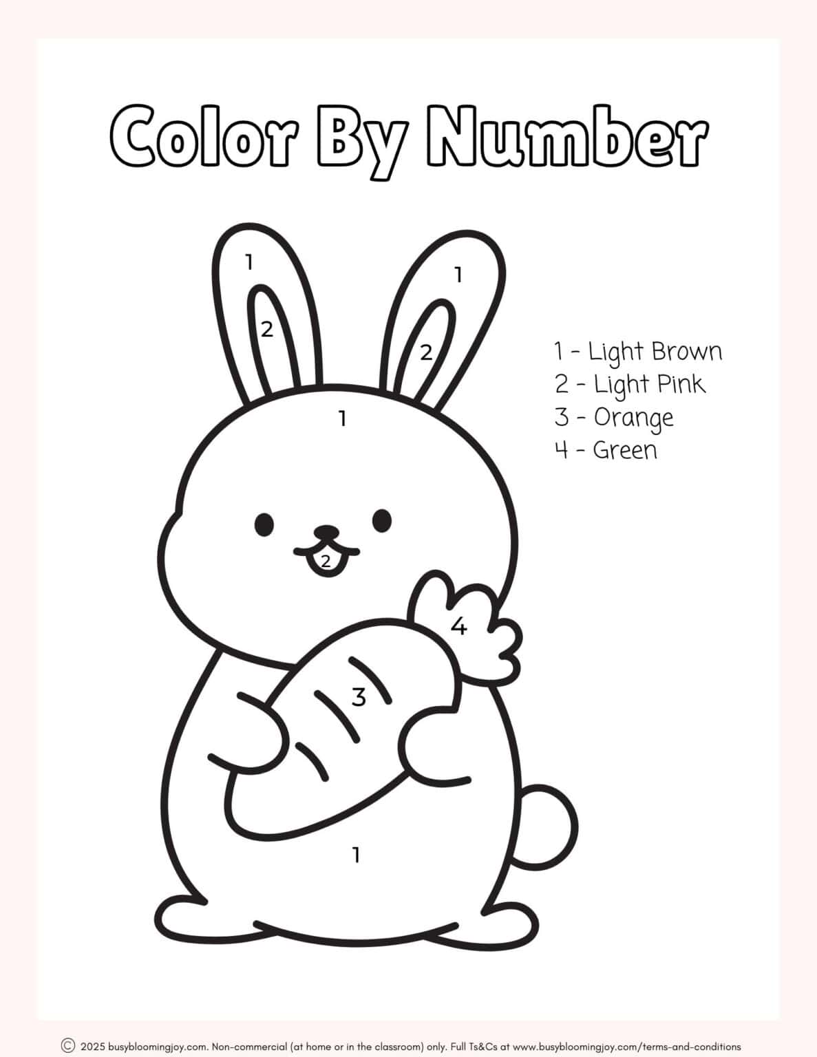 2 Easter Color By Number Free Printables - Chick & Bunny Design