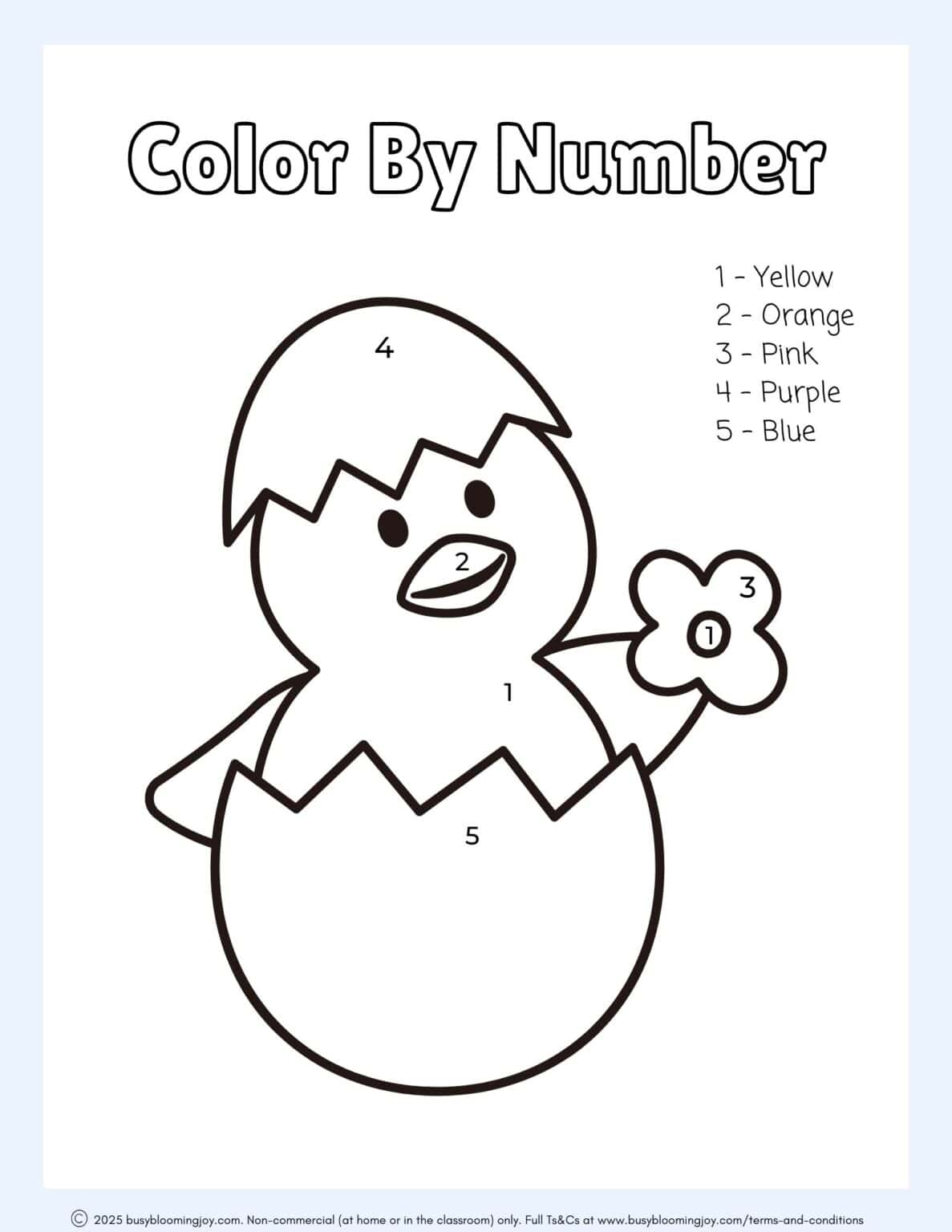 2 Easter Color By Number Free Printables - Chick & Bunny Design