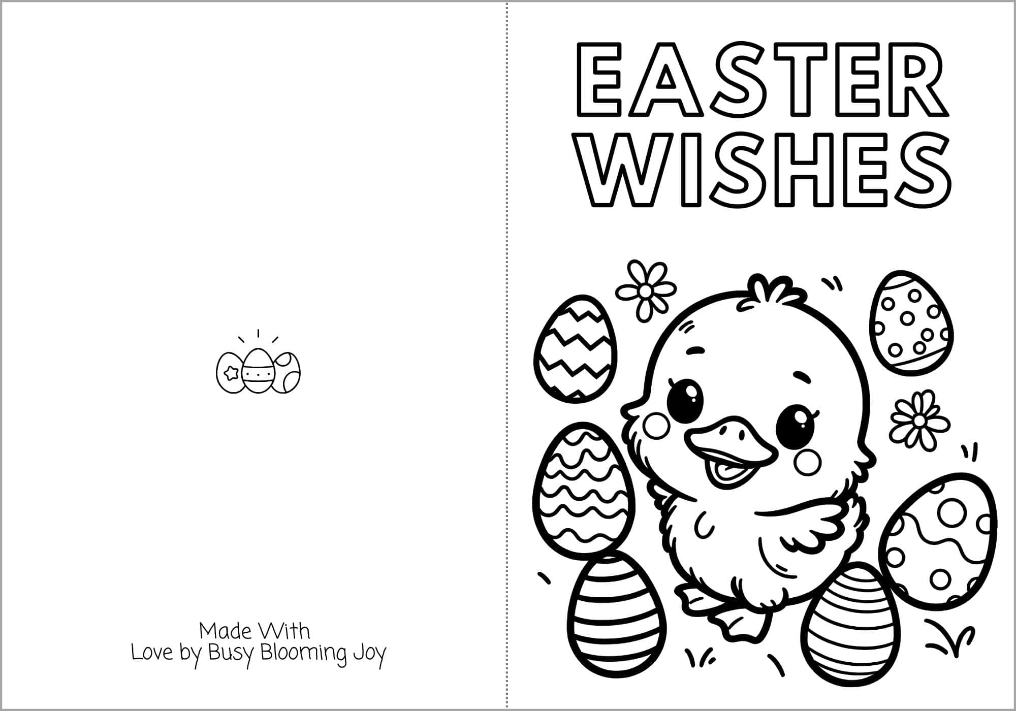 10 Kids Easter Cards To Print & Color - Super Easy Printable Easter ...