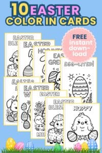 10 Kids Easter Cards To Print & Color - Super Easy Printable Easter ...