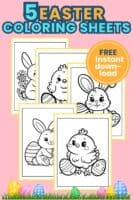5 FREE Printable Easter Coloring Sheets for Kids