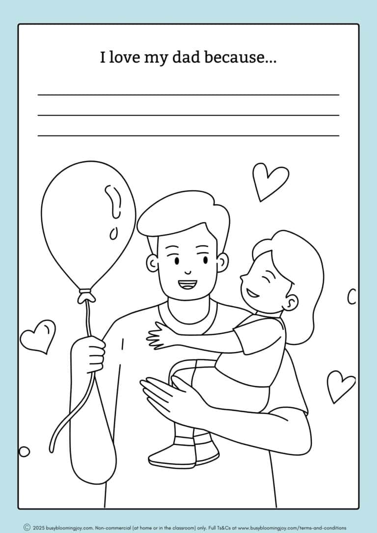 10 Free “All About Dad” Write & Color Printables