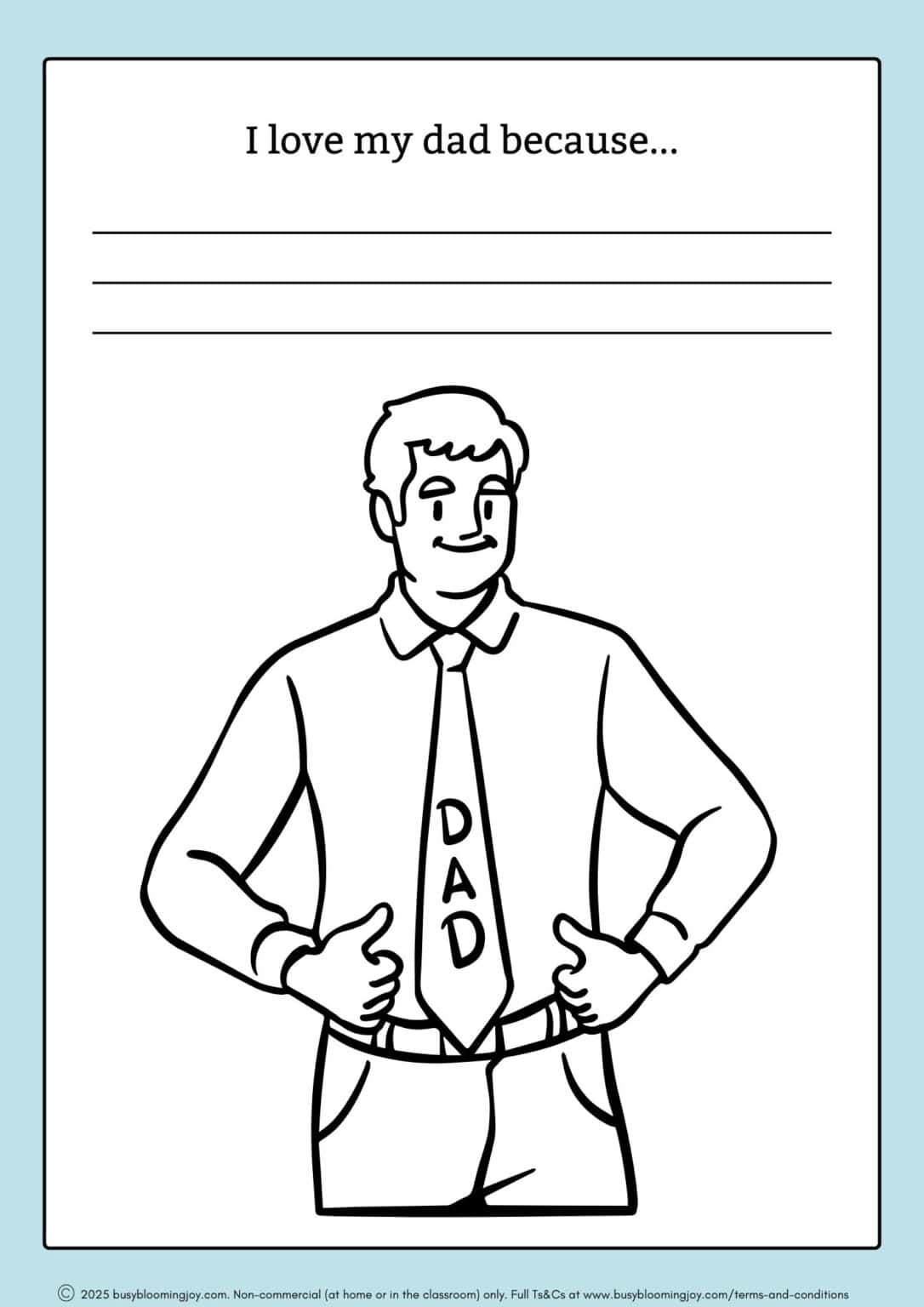 10 Free “All About Dad” Write & Color Printables