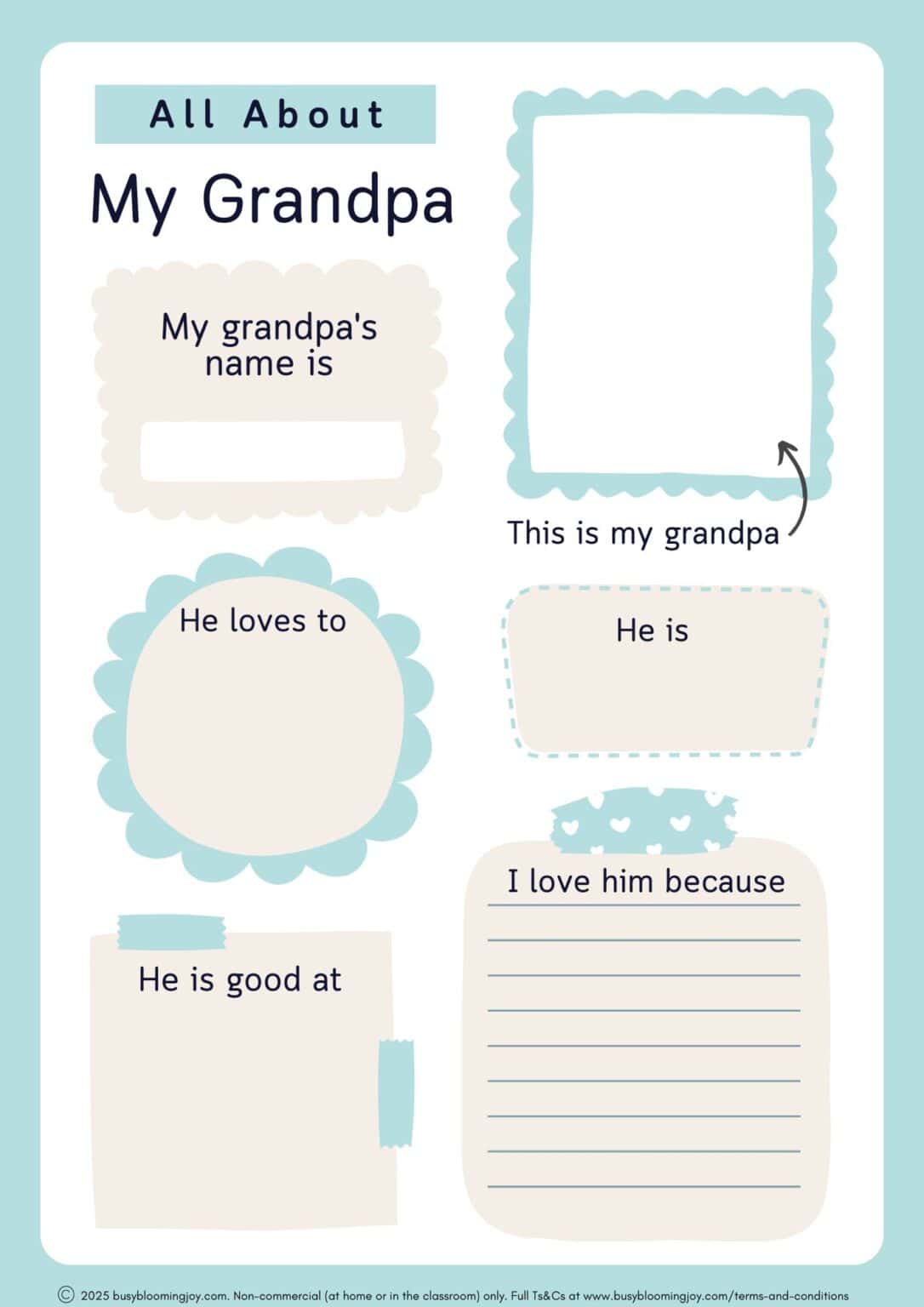 Free “All About My Dad/Grandpa” Printables