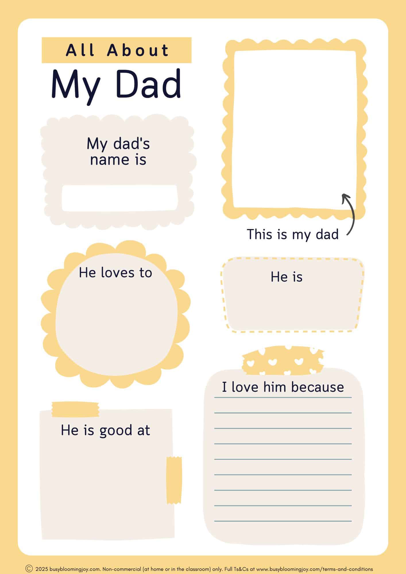 Free “All About My Dad/Grandpa” Printables