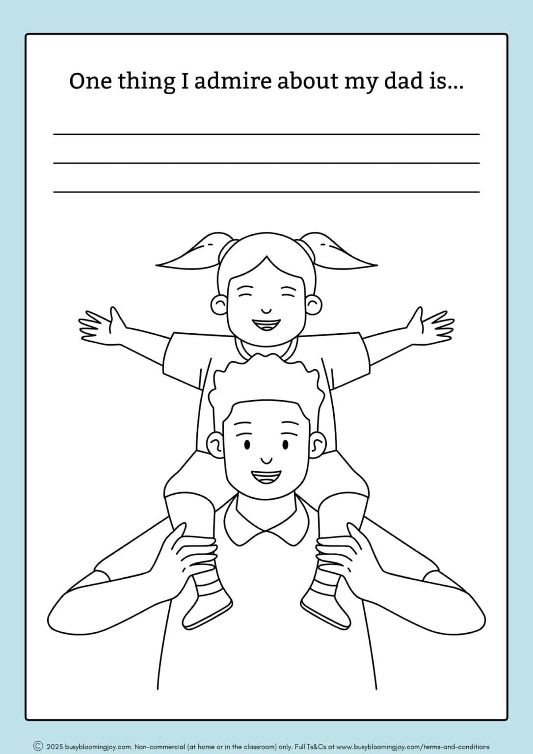 10 Free “All About Dad” Write & Color Printables
