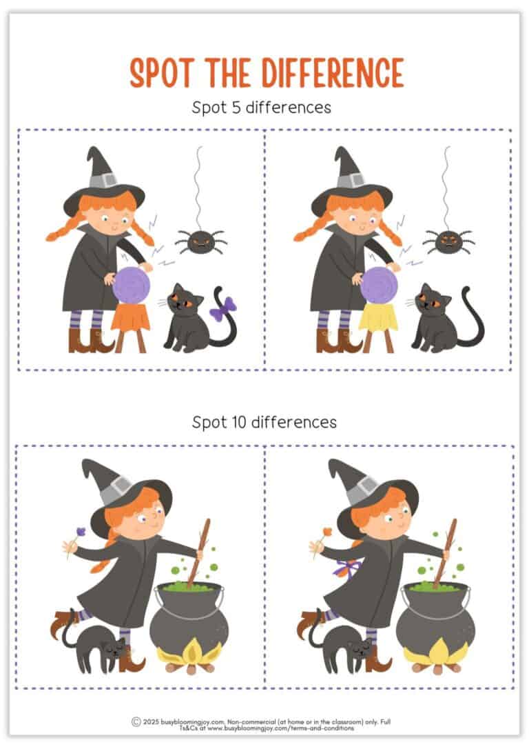 13+ FREE Halloween Worksheets for Preschool – Number Fun, Puzzles & More!