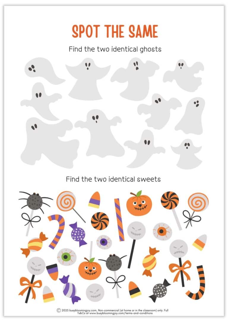 13+ FREE Halloween Worksheets for Preschool – Number Fun, Puzzles & More!