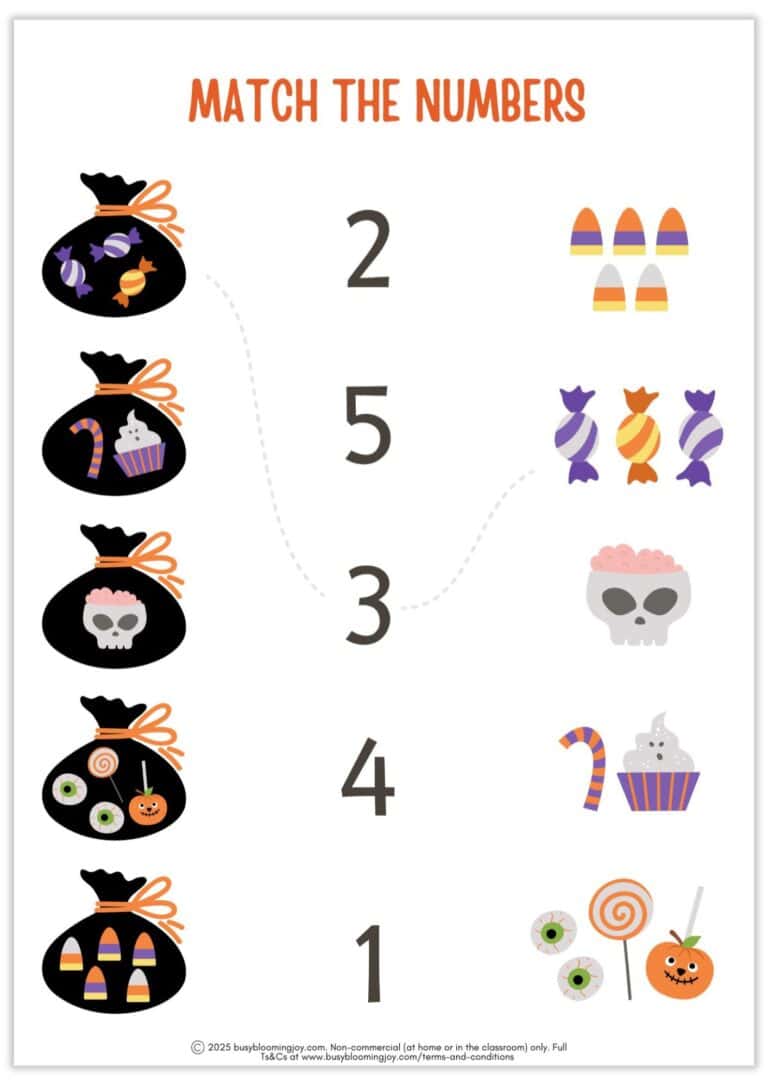 13+ FREE Halloween Worksheets for Preschool – Number Fun, Puzzles & More!