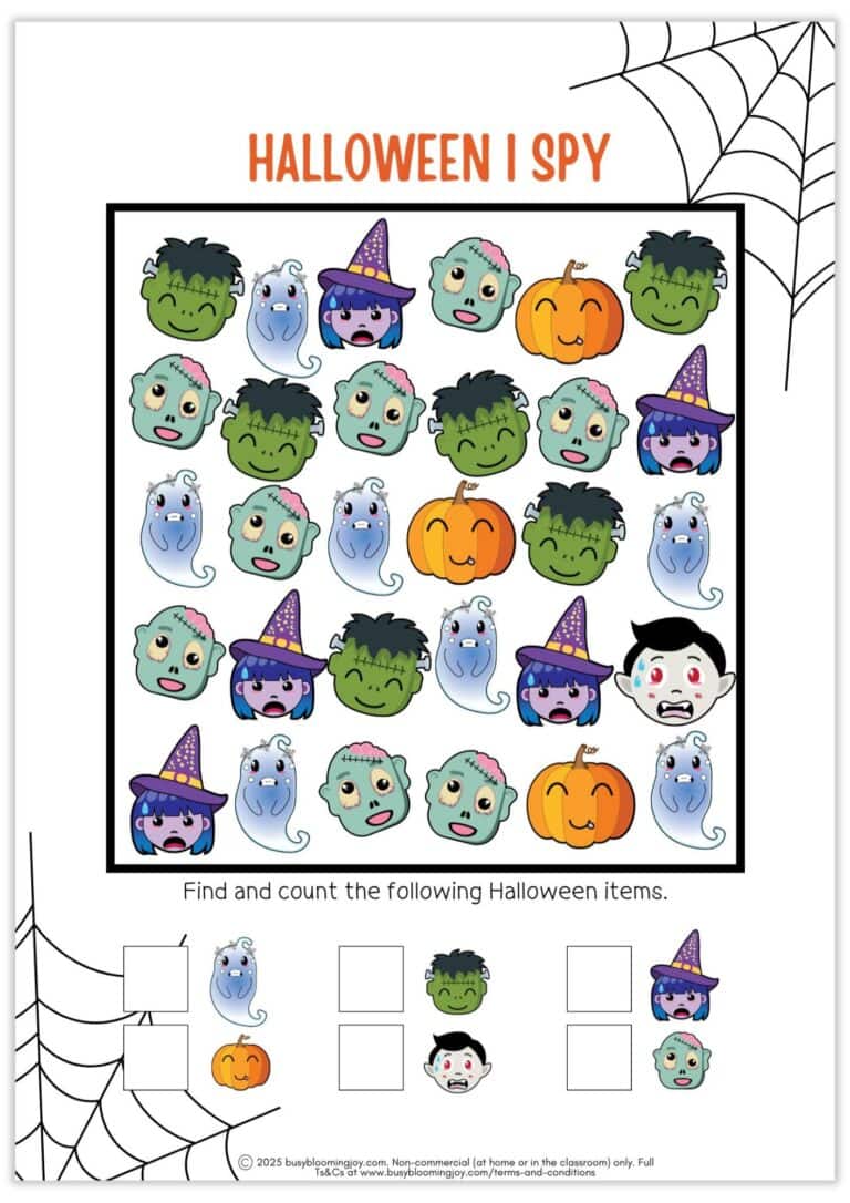 FREE I Spy Halloween Printables {3 Fun Activity Sheets for Kids}