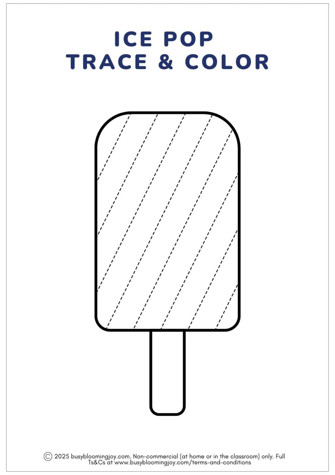 Trace & Color Ice Pops – 10 FREE Summer Printables for Preschool Fun