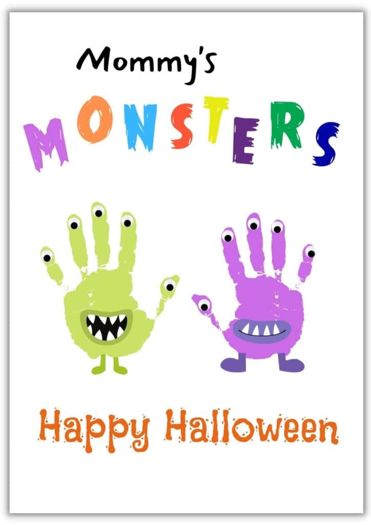 FREE Printable Halloween Handprint & Footprint Art – 6 Cute Templates ...