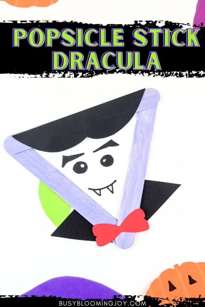 Easy Popsicle Stick Count Dracula Craft