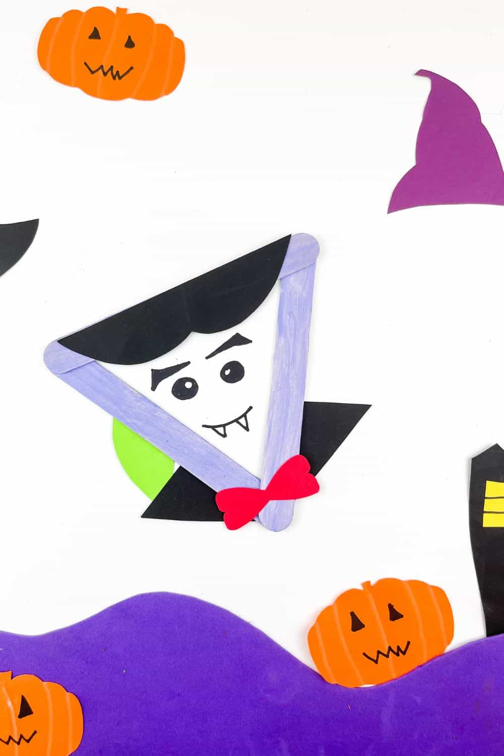 Easy Popsicle Stick Count Dracula Craft