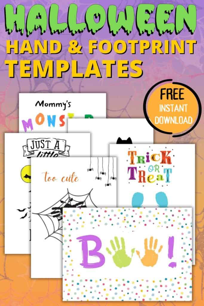 FREE Printable Halloween Handprint & Footprint Art – 6 Cute Templates ...