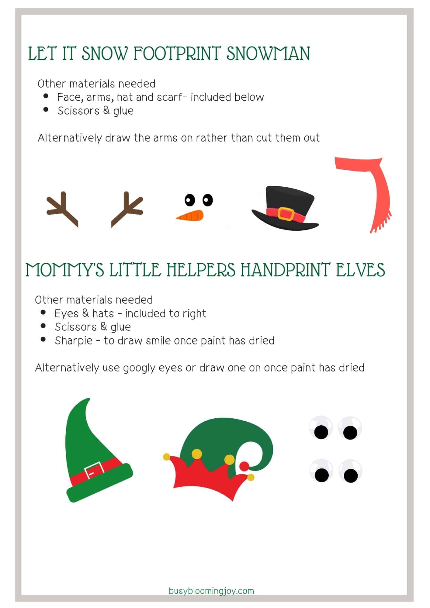 12 Cute Printable Christmas Handprint & Footprint Art Templates (FREE ...