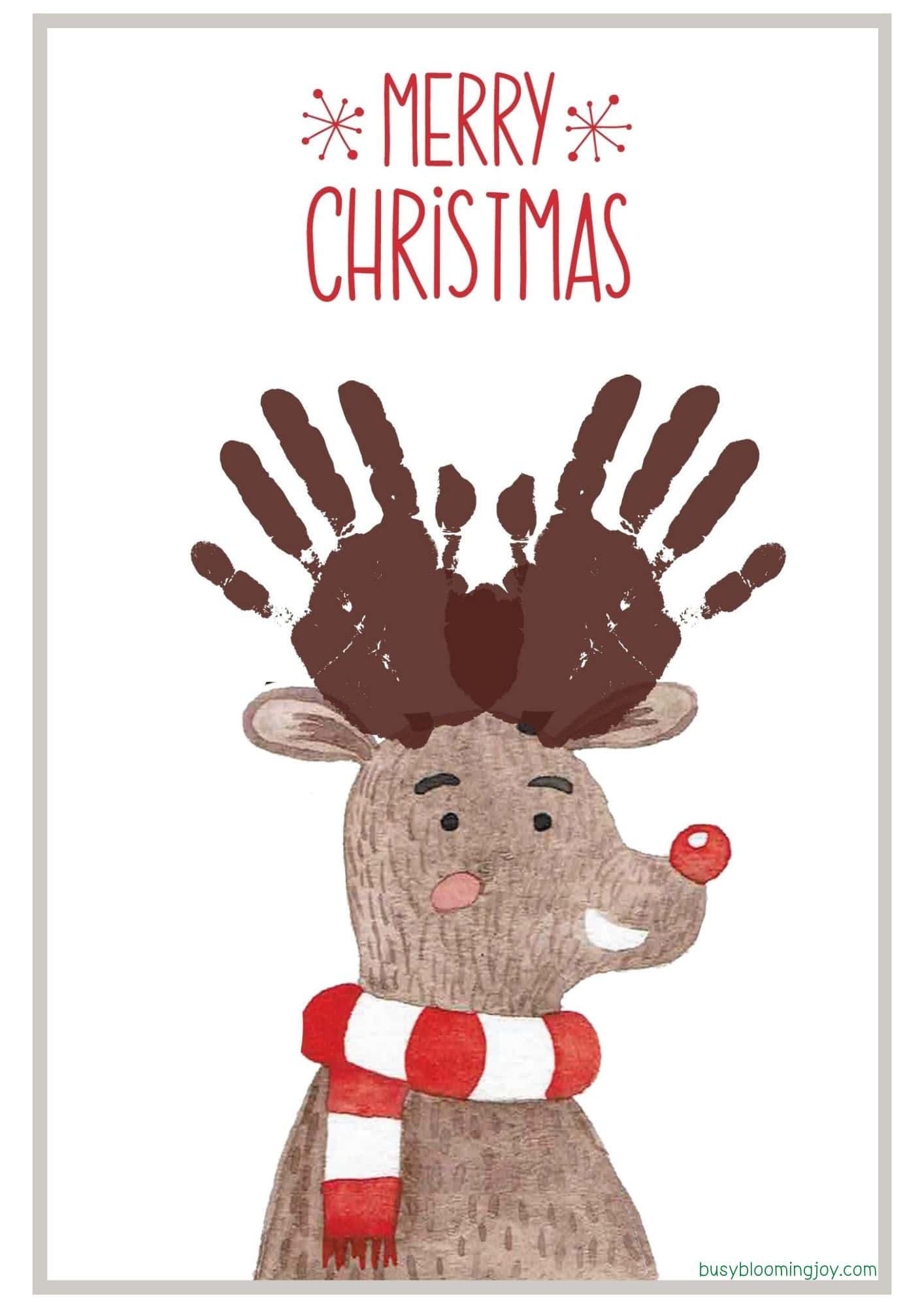 12 Cute Printable Christmas Handprint & Footprint Art Templates (FREE ...