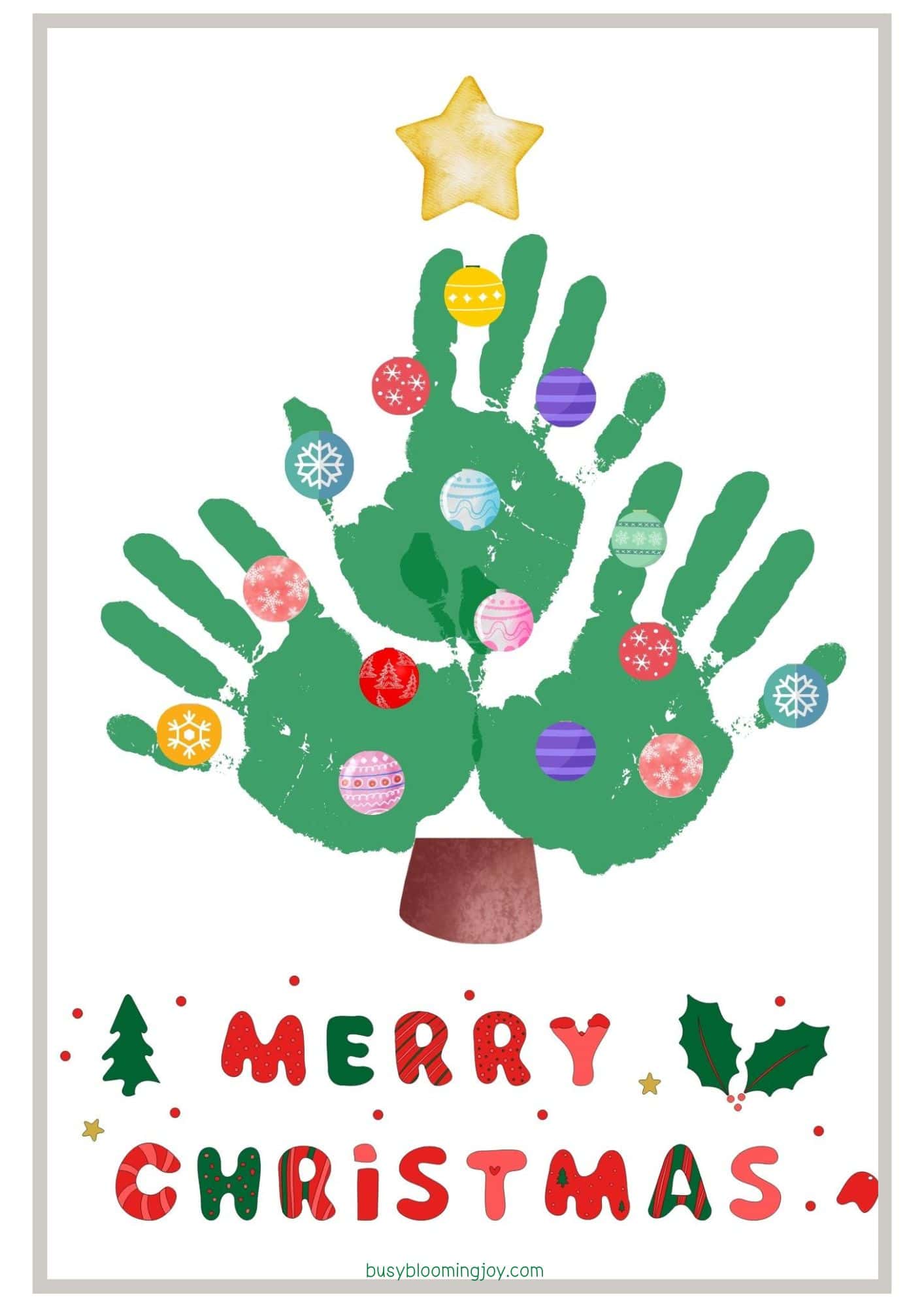 12 Cute Printable Christmas Handprint & Footprint Art Templates (FREE ...