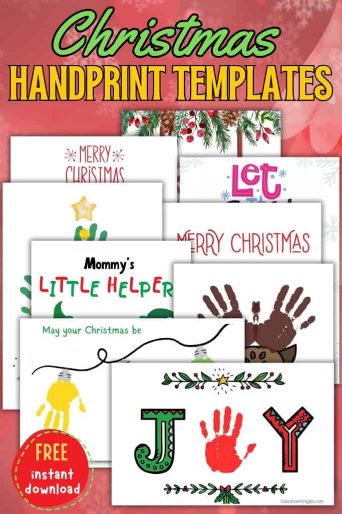 12 Cute Printable Christmas Handprint & Footprint Art Templates (FREE ...
